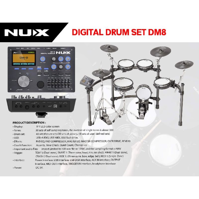 NUX ELECTRONIC DRUMSET DM8 LEMON T950 LEMON T850 ELECTRONIC DRUMS | Shopee Philippines
