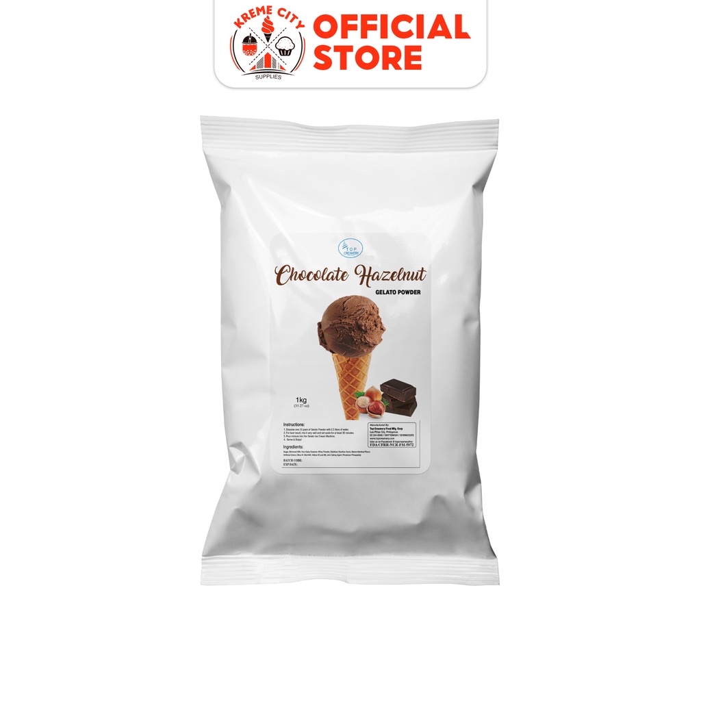 TOP Creamery Gelato Chocolate Hazelnut Ice Cream Powder Premix 1kg ...