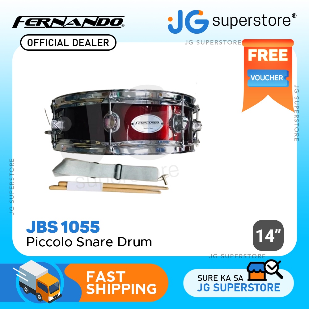 Fernando 14" Piccolo Snare Drum Marching Set w/ UK Drum Head, Straps ...