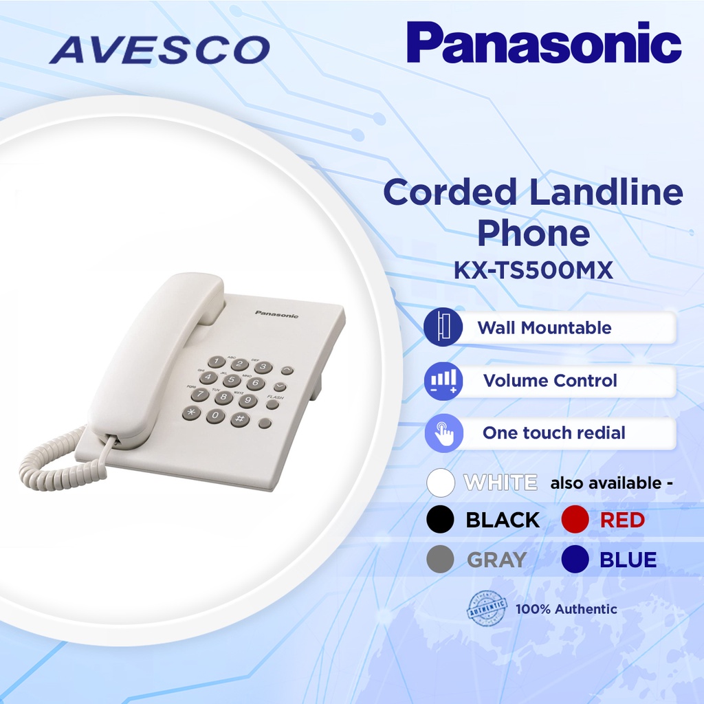 Panasonic KX-TS500MX Corded Landline Telephone Single Line with 2-step ...