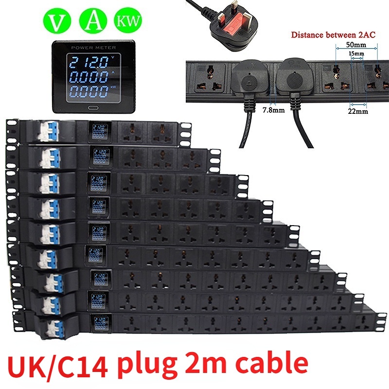 Rack-mounted PDU power socket, 16A air switch with current, voltage and ...