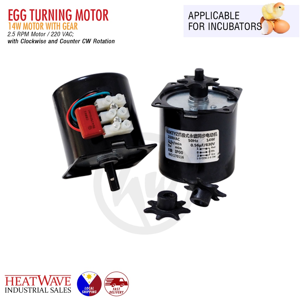 14W Egg Turning Motor with Gear for Large Incubators | Shopee Philippines