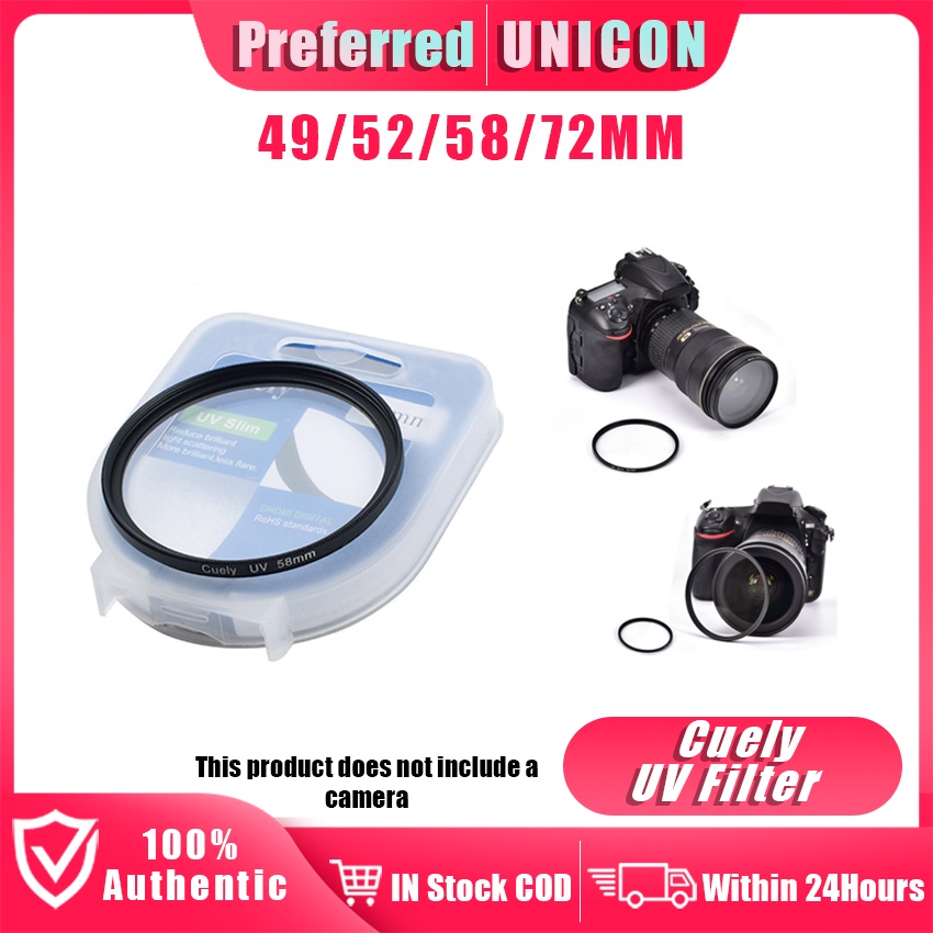 DSLR Lens UV Filters lens protection filters For 49MM 52MM 58MM 72MM ...