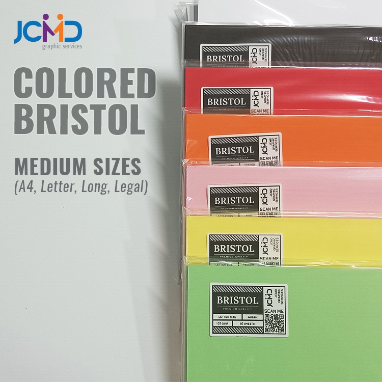 Colored Bristol 120gsm/180gsm, Medium Sizes (A4, Letter, Long, Legal ...