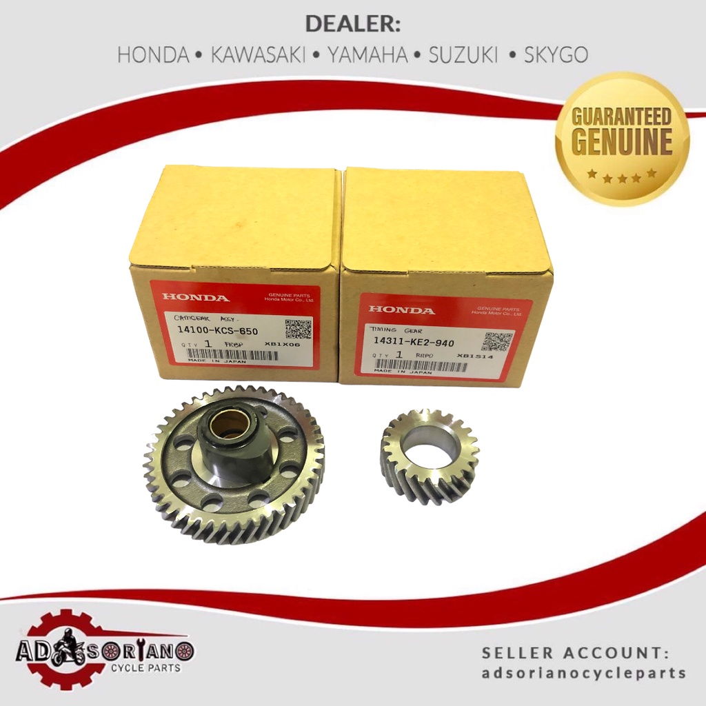 HONDA TMX155 CAMGEAR ASSY AND TIMING GEAR 14100-KCS-650 14311-KE2-940 ...