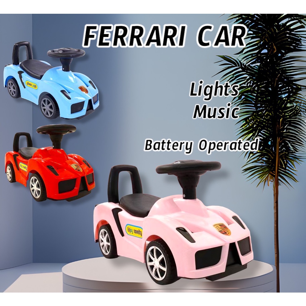 Ride on toy Ferrari car with music and lights for kids | Shopee Philippines