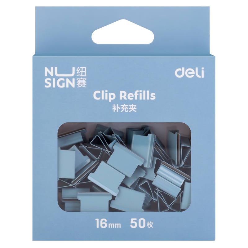 Deli NS086 NuSign 16mm Clip Refills 50pcs/box [79NS086] | Shopee ...