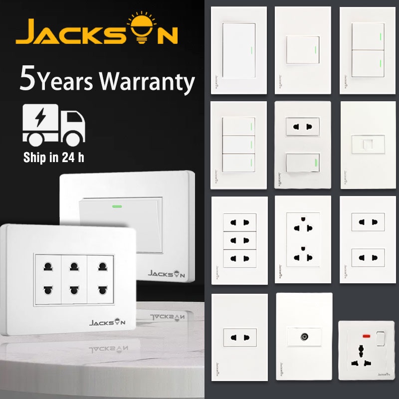 【On hand】 Jacksun Outlet With Switch 3 Gang Outlet 2 Gang Outlet Wall ...