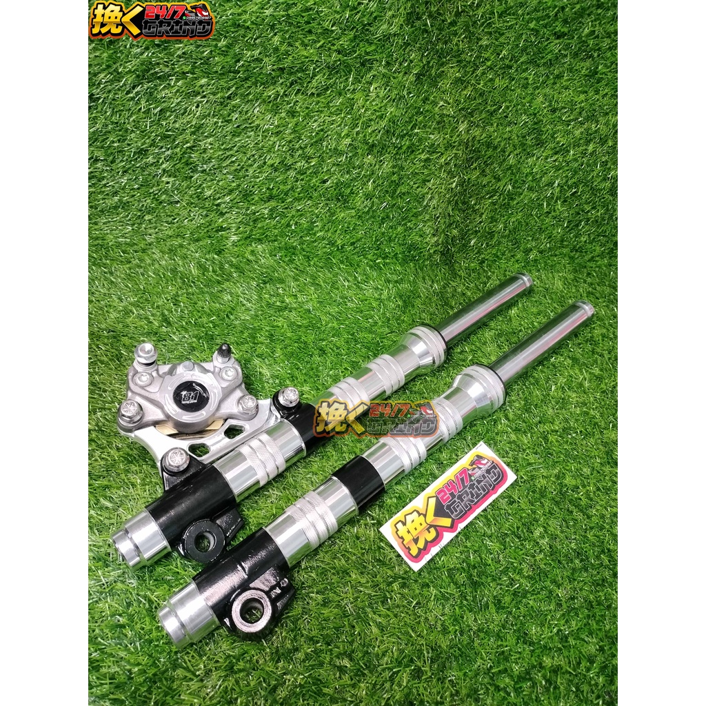 LIGHTEN FRONT SHOCK ASSEMBLY W/ 8.1 FORMULA CALIPER 2 POT SET HONDA WAVE 125 / XRM 125 WITH FREE ...