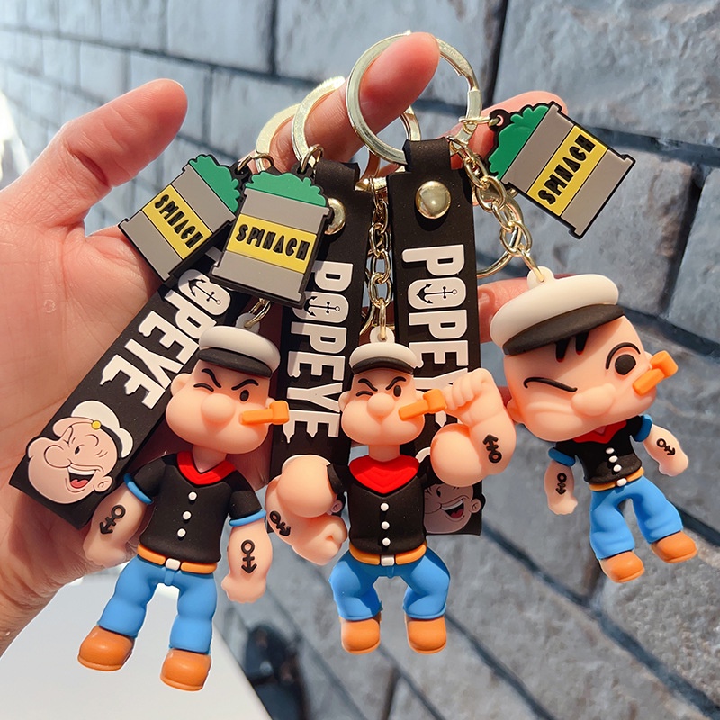 Anime Popeye Navigator Keychain Pendant Silicone Doll Backpack Cartoon ...
