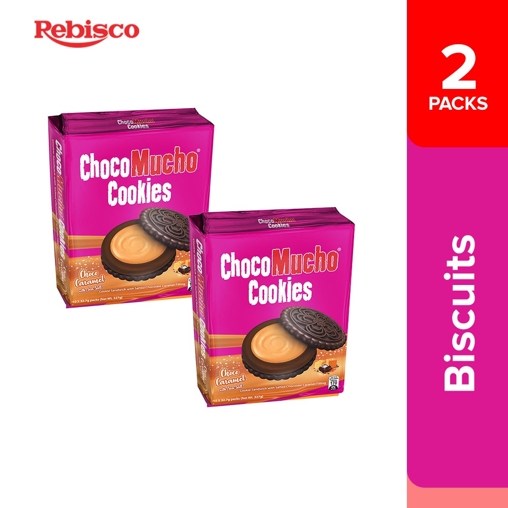 Choco Mucho Cookies Choco Caramel with Sea Salt 32.7g x 10pcs (Set of 2 ...