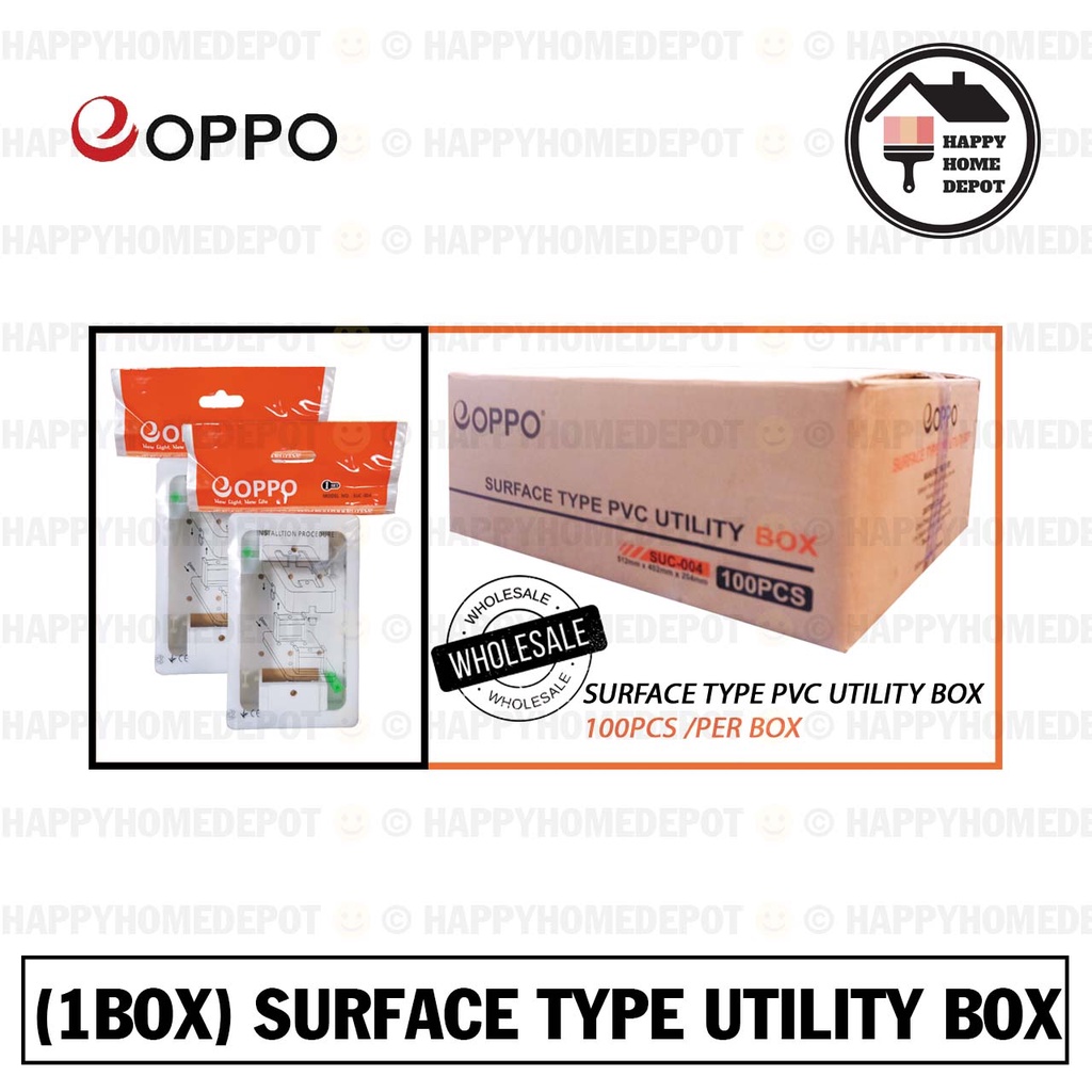 (1BOX/100PCS) OPPO SURFACE TYPE PVC UTILITY BOX/SWITCH BOX | Shopee ...