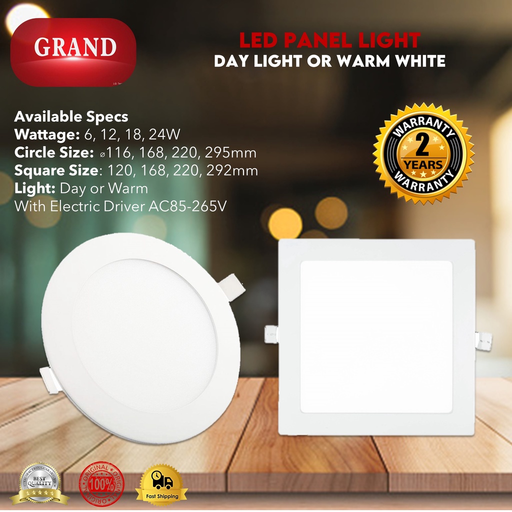 Grand LED Panel Light Round & Square LED Recessed Downlight Ceiling ...