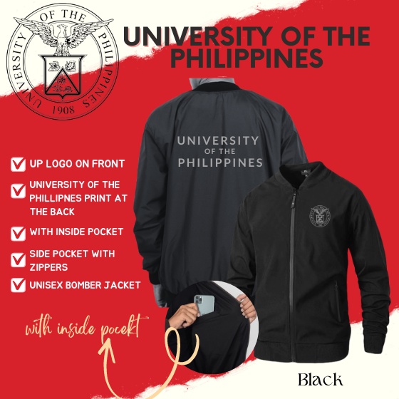 University of the Philippines Bomber Jacket Embroidery Unisex | Shopee ...