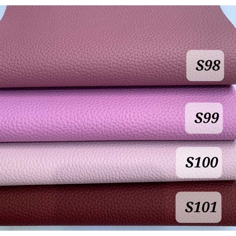 1mm-thickness S98 to S101 Plain Litchi Pastel Color Leather Sheet A4 ...