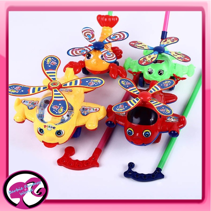 Baby walker toy hand push pull walks plane rod push cart single rod ...