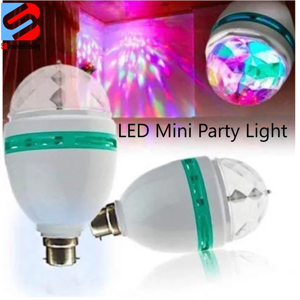E27 LED Mini Party Bulb Disco Light Full Color Rotating Lamp Crystal ...