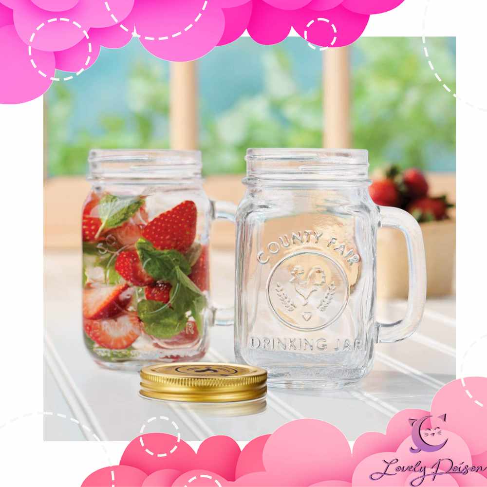 Lovely Poison County Fair Mason Jar Mug 485ml Glass Kitchenware ...