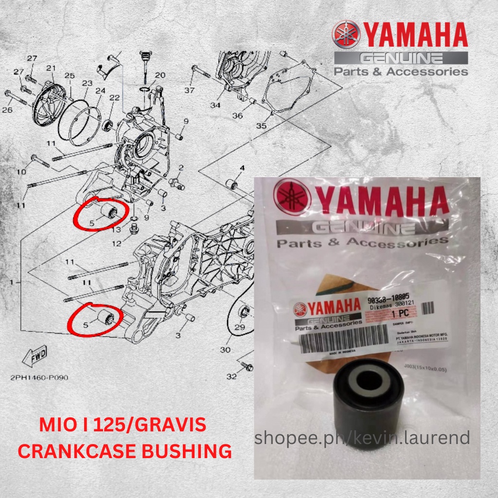 1 PC MIO i125/GRAVIS Crankcase Bushing / Swing arm Bushing | Yamaha ...