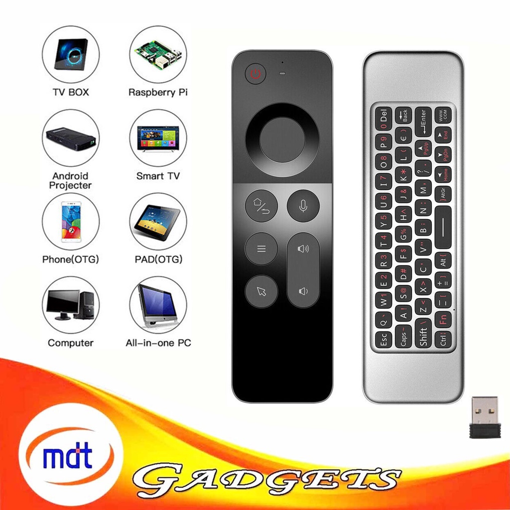 W3 2.4G Air Mouse Wireless Keyboard Voice Control IR Learning Remote ...