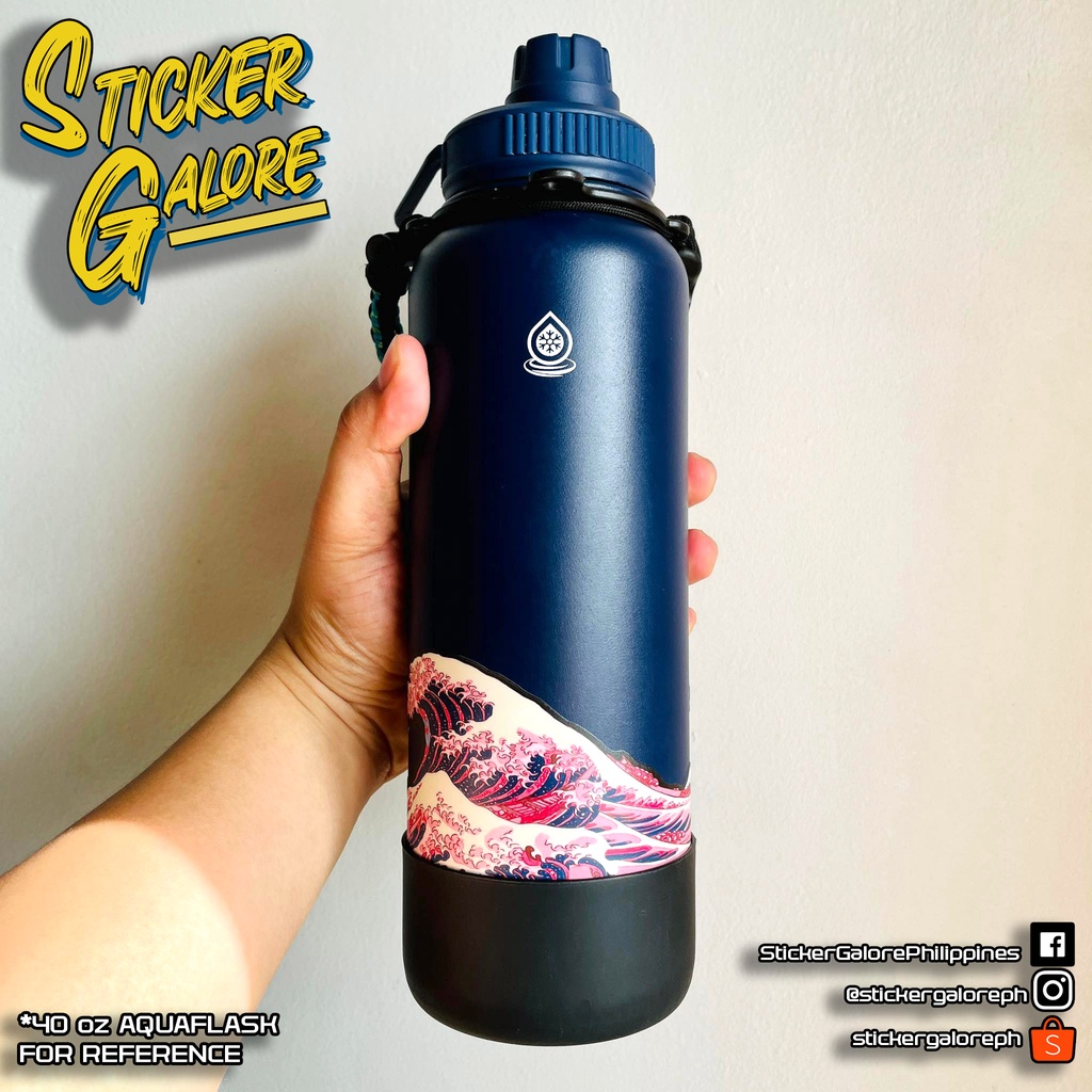 SAKURA KANAGAWA WAVE INFINITY STICKER FOR AQUAFLASK (Waterproof and ...