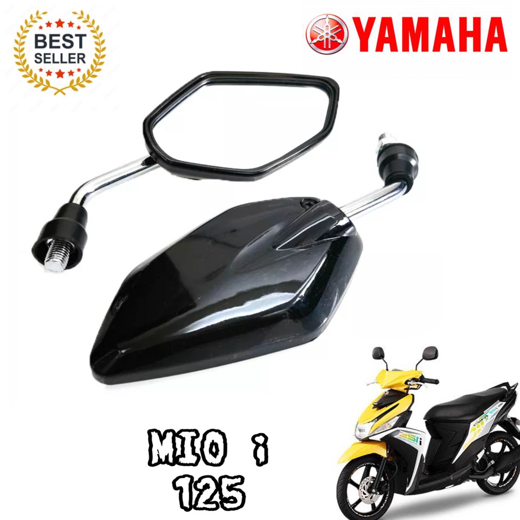 YAMAHA MIO I 125 - Motorcycle Side Mirror Glossy black | Short Stem ...