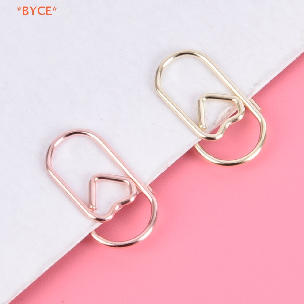 BYCE> 50pcs /bag the mini heart gold rose gold Color Clip Bookmark ...
