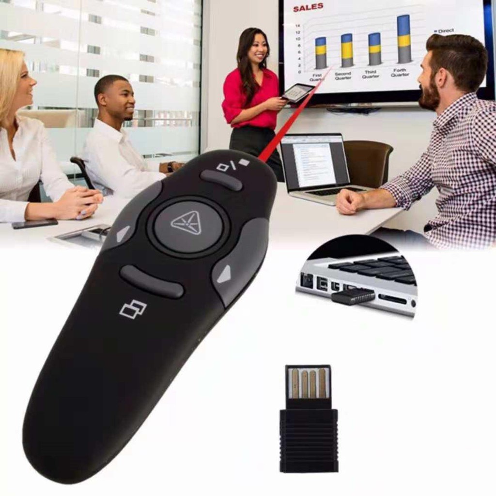 2.4GHz Wireless Presenter PowerPoint Wireless Flip Pen USB Charging ...