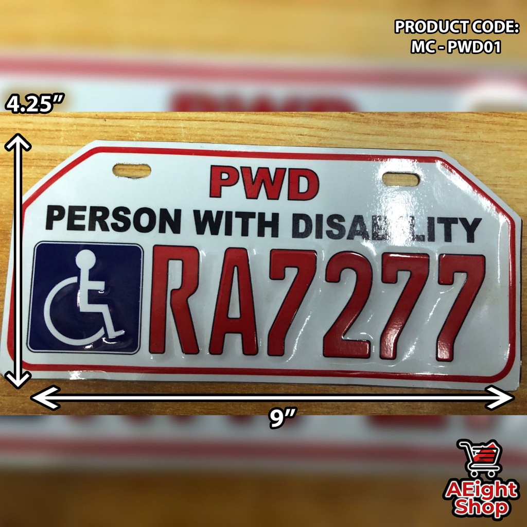 pwd plate plaka person with disability | Shopee Philippines