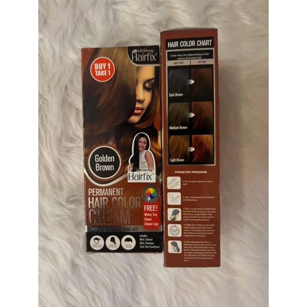 1 Box Only - Hairfix Permanent Hair Color Cream Kit 120ml | Shopee ...