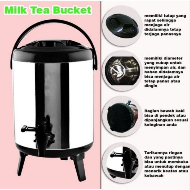 Water Jug Milk Tea Bucket Stainless steel 10L Thermos | Shopee Philippines