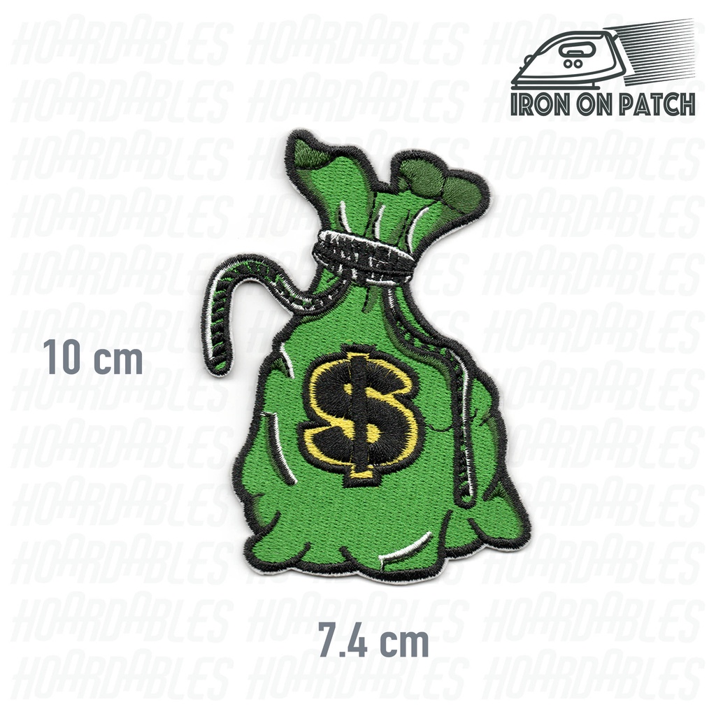 Dollar Money Bag Green Sack Iron On Sew DIY Decor Embroidered Patch ...