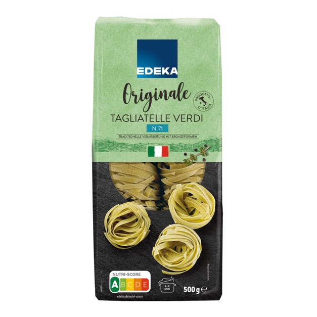 Edeka Originale Tagliatelle Verdi N.71/ Pasta with Spinach 500g ...