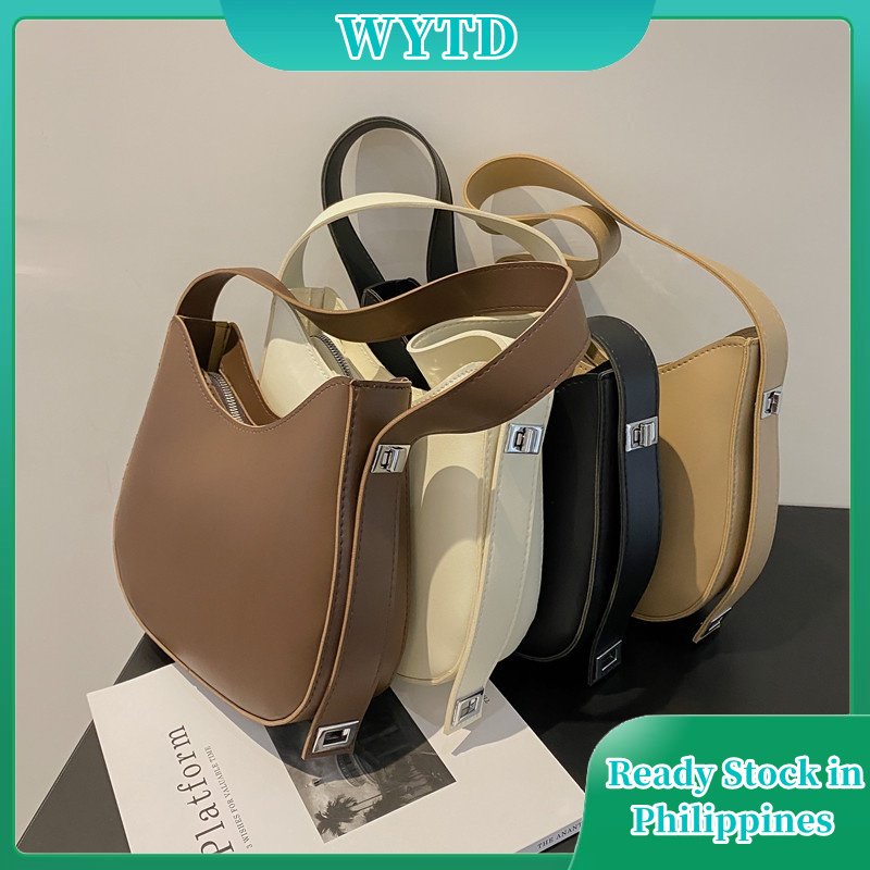 Ready Stock Womens Leather Shoulder Bags Simple Style Office Shoulder ...