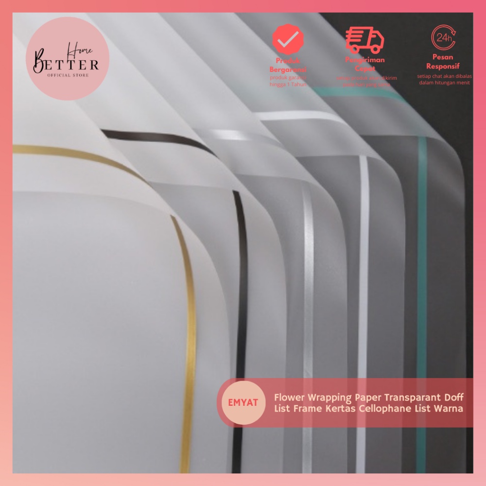 Better Home - Flower Wrapping Paper Transparent Doff List Frame ...