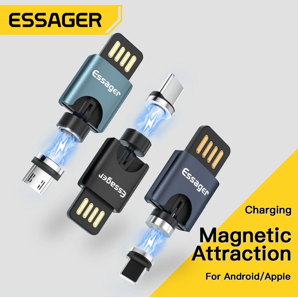 Essager 540° magnetic suction connector usb type c adapter charger ...