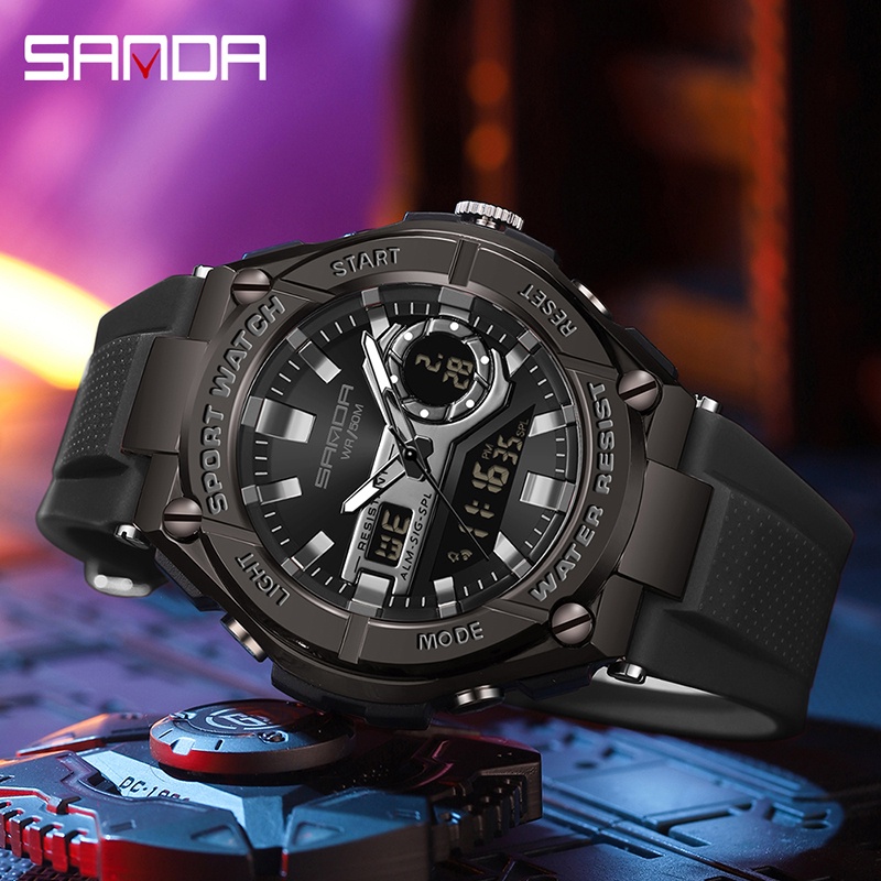 SANDA Waterproof Sports Men's Watch Multi-functional Sports Luxury ...