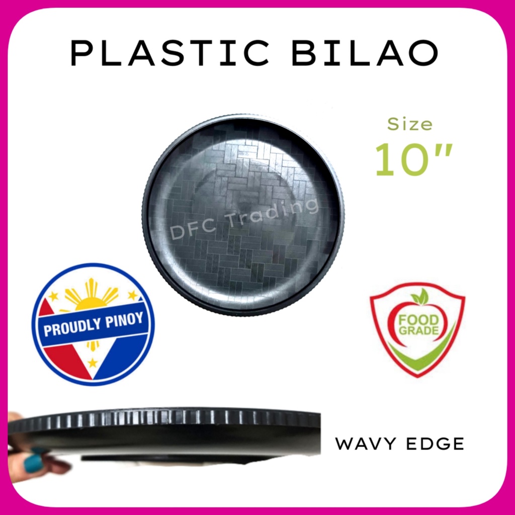 10 inches BLACK Food Grade durable plastic bilao sushi tray kakanin 5 ...