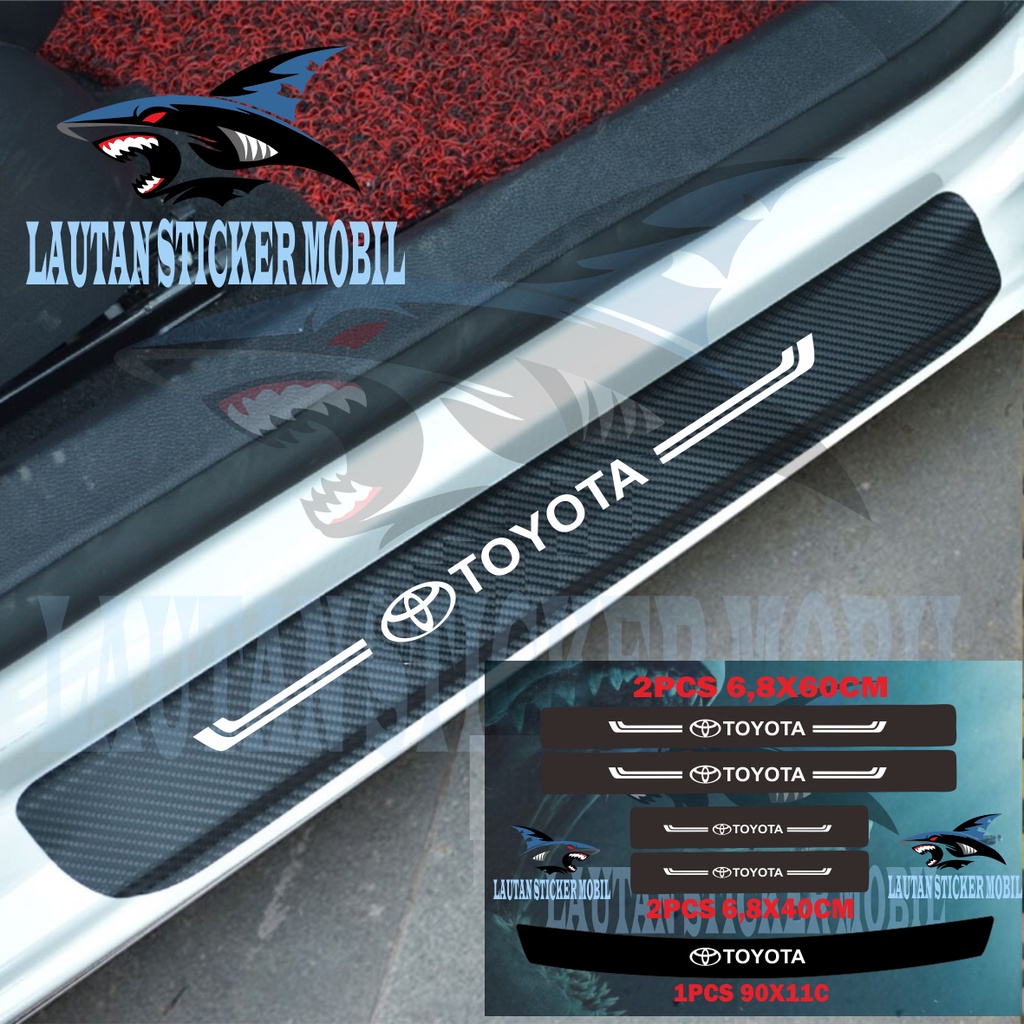 5 pcs cutting stickers sillplates 3d carbon material for toyota cars 3d ...