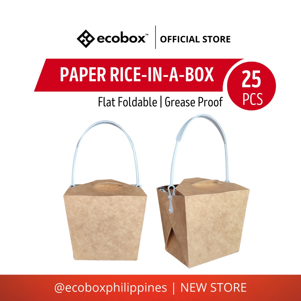 Ecobox Disposable Paper Rice in Box, Meal Box, Paper Bowl, Rice-In-A ...