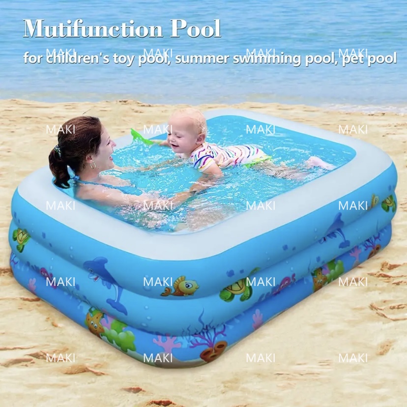 Inflatable children swimming pool,2/3 rings,square basin/bathtub,play ...
