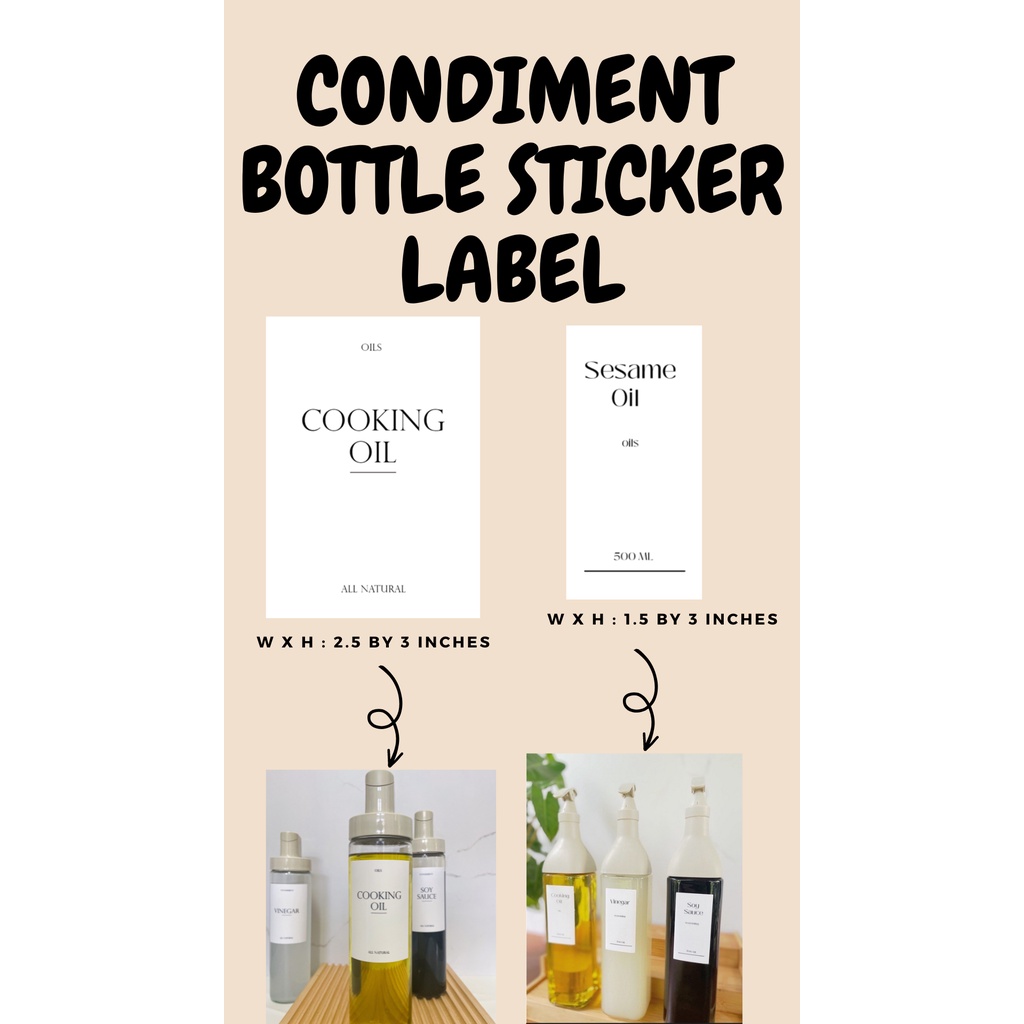 [ Label ONLY ] Condiment bottles waterproof sticker labels for soy ...