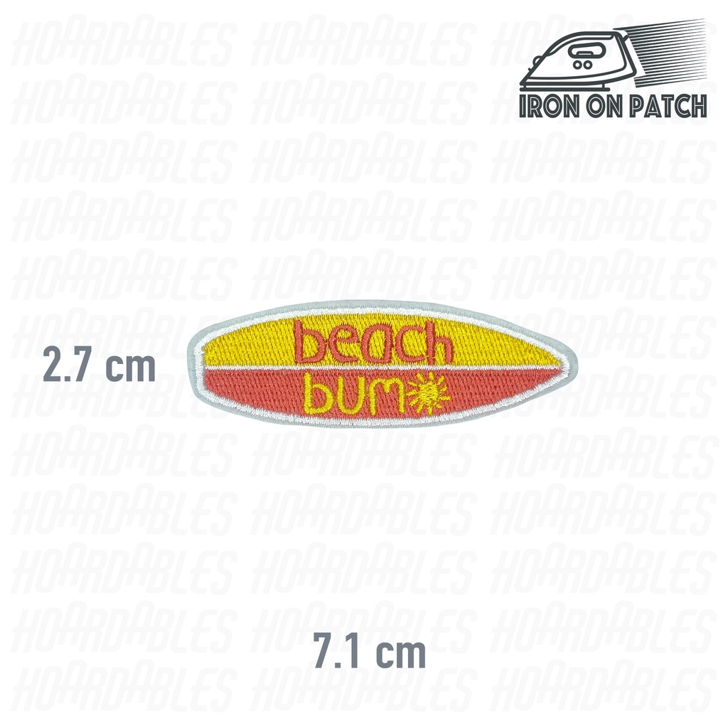 Beach Bum - Surfboard Sun Surf Iron on DIY Decor Embroidered Patch ...