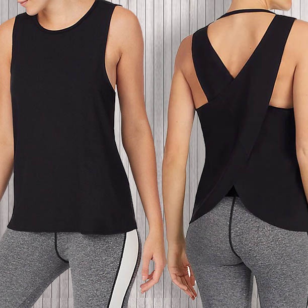 Pink Laine Boutique Ladies Tank Cross Over Back Sports Vest | Shopee ...