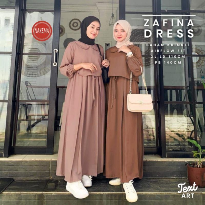 Gamis Zafina Dress Plain Cotton Premium Women's Dress Muslim Women's ...
