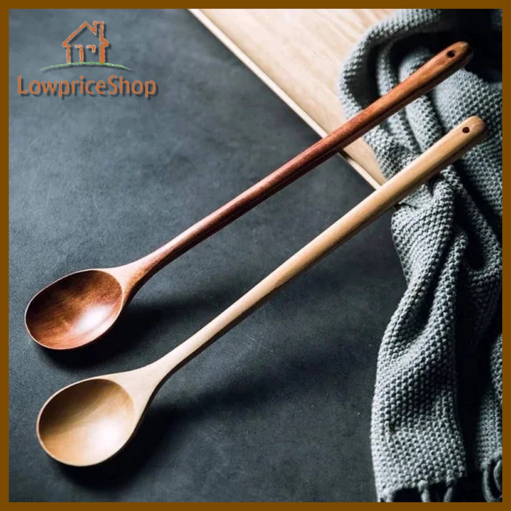 JERRY888 Wooden Long Handle High Heat Resistance Cooking Spoon Mixing ...