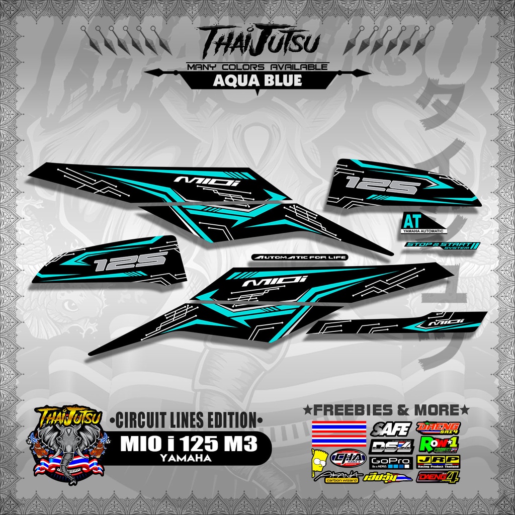 YAMAHA MIO i 125 M3 DECALS ( CIRCUIT LINES EDITION )【ThaijutsuStickers ...