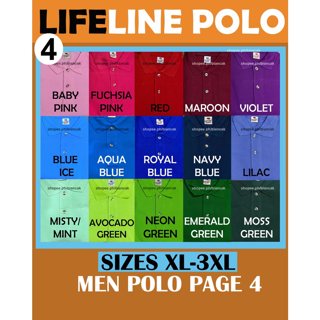ORIGINAL LIFELINE MEN POLO SHIRT XL 2XL 3XL VIOLET PINK MAGENTA RED ...