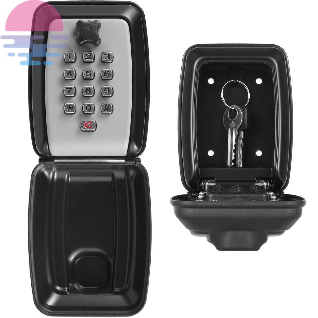 Key Lock Box with Push Button Wall Mounted Spare Key Storage Box ...