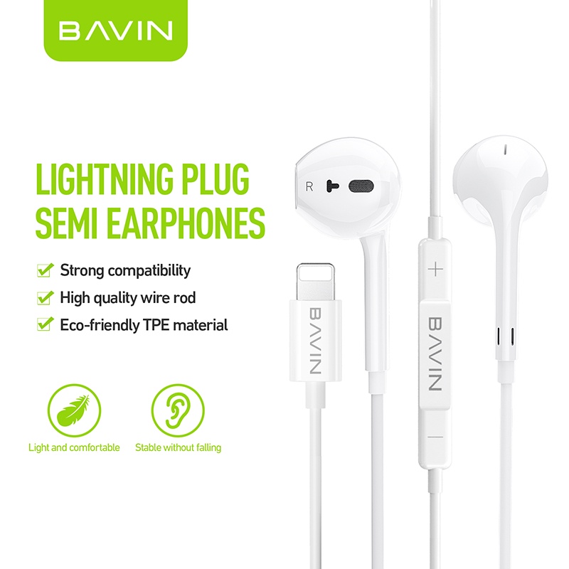BAVIN HX860 iPh 7/8/X/XR/XS MAX/11/12/13/14 Seris Earphone Headset iPh ...